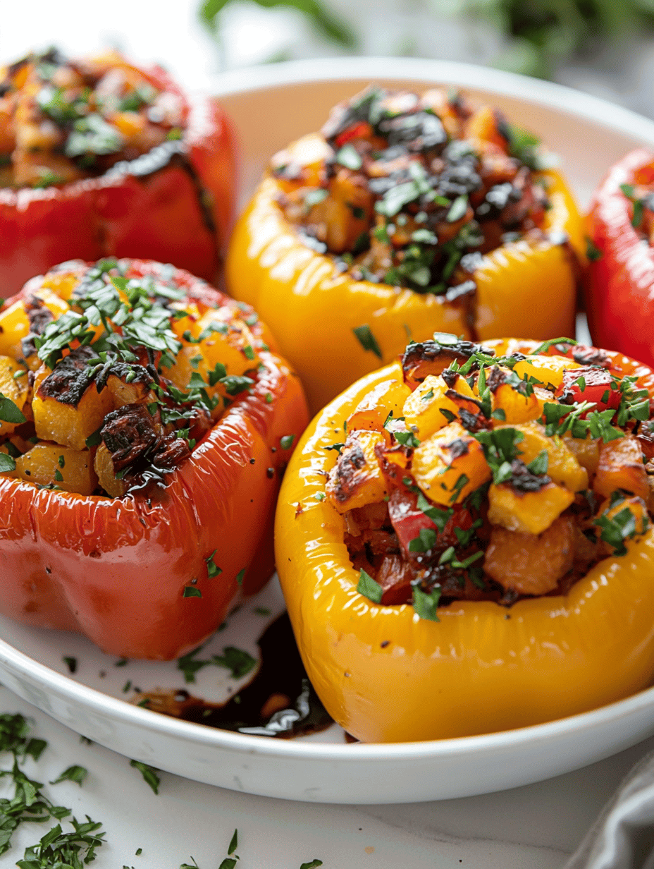 Autumnal Stuffed Bell Peppers Filled with Fall Harvest Vegetables ...